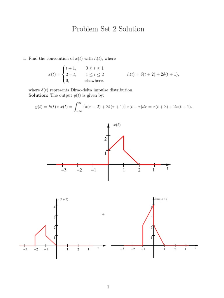 Problem Set 2 Solution: X (T + 2) 2x (T + 1) | PDF | Convolution | Algorithms
