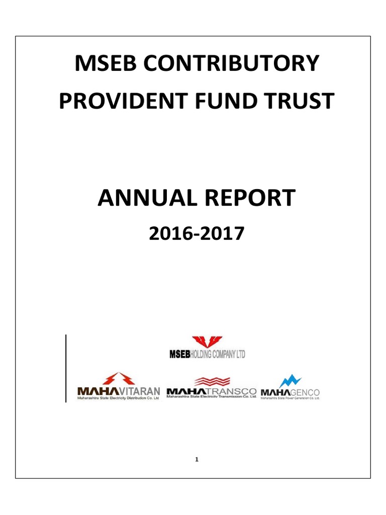 Annual Report 2016-17 of MSEB CPF Trust | PDF | Internal Control | Audit