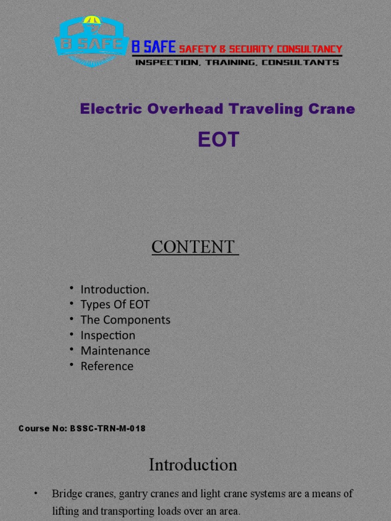 EOT Crane Operator Training Guide | PDF | Crane (Machine ...