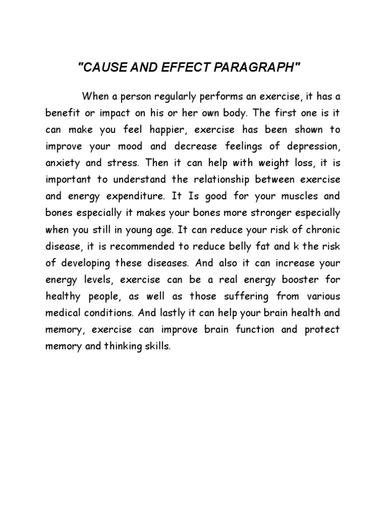 Cause and Effect/problem Solution Paragraph | PDF