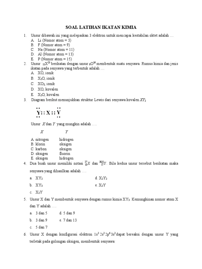Soal Latihan Ikatan Kimia | PDF
