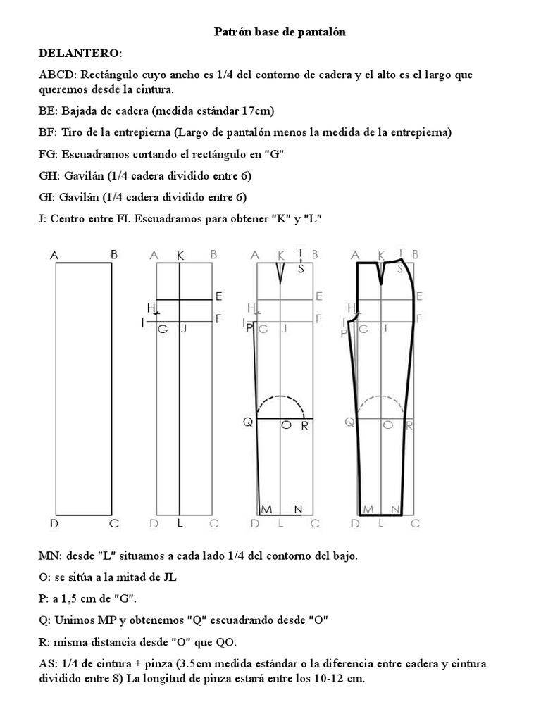 Patrón Base de Pantalón | PDF