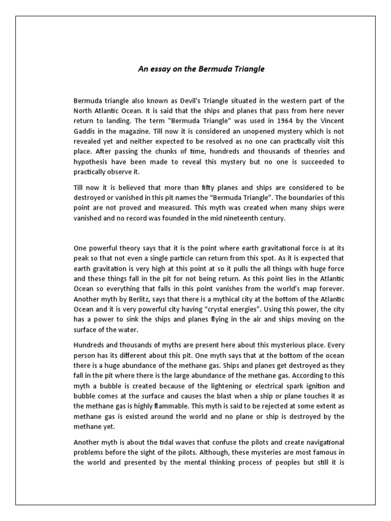 An Essay On The Bermuda Triangle | PDF | Science | Physics