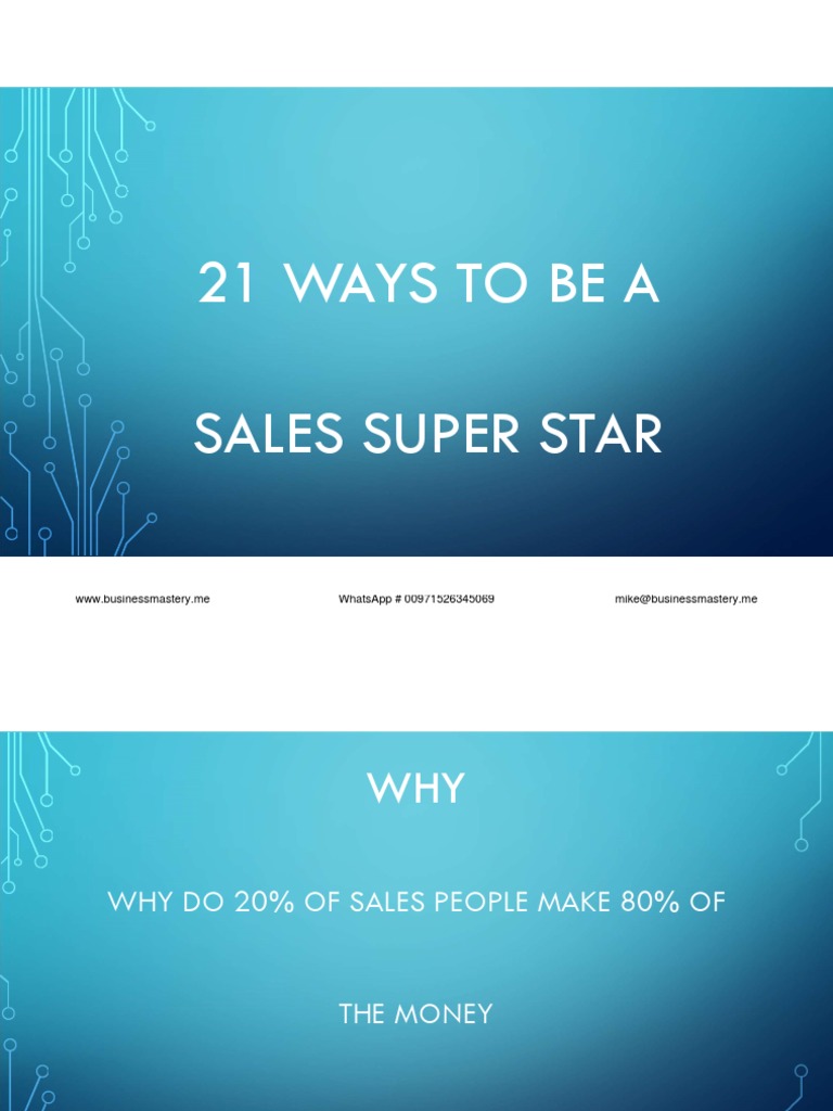 21 Ways To Be A Sales Super Star | PDF