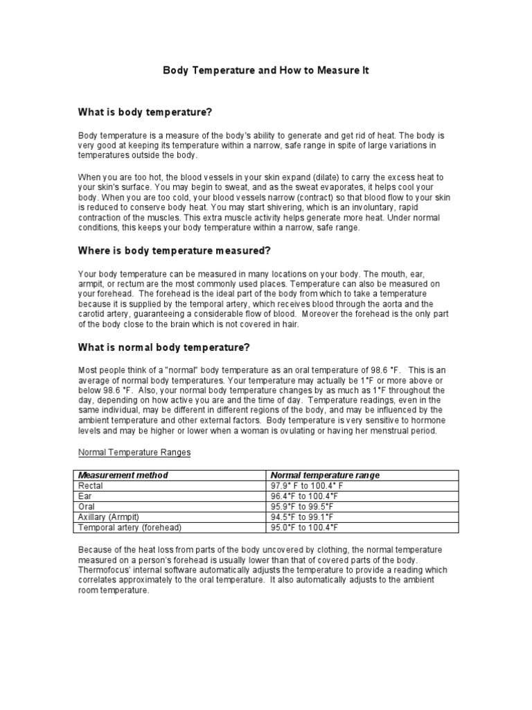 Understanding Armpit Temperature Ranges | PDF | Hyperthermia | Fever