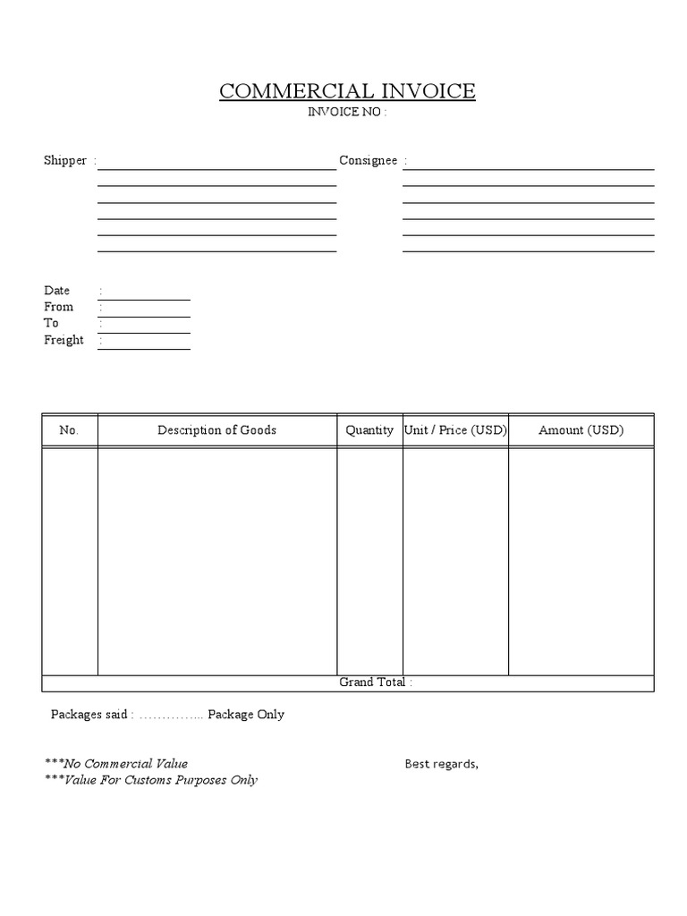 Form Invoice Intl | PDF