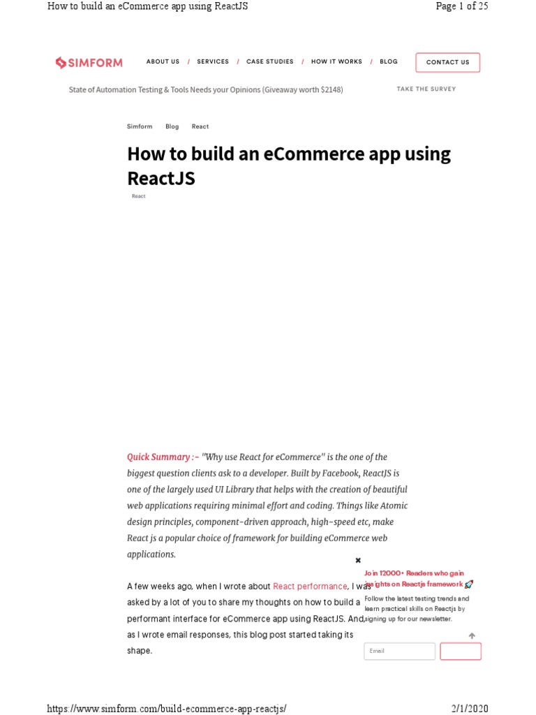Build Ecommerce App With React | PDF | Web Application | E Commerce