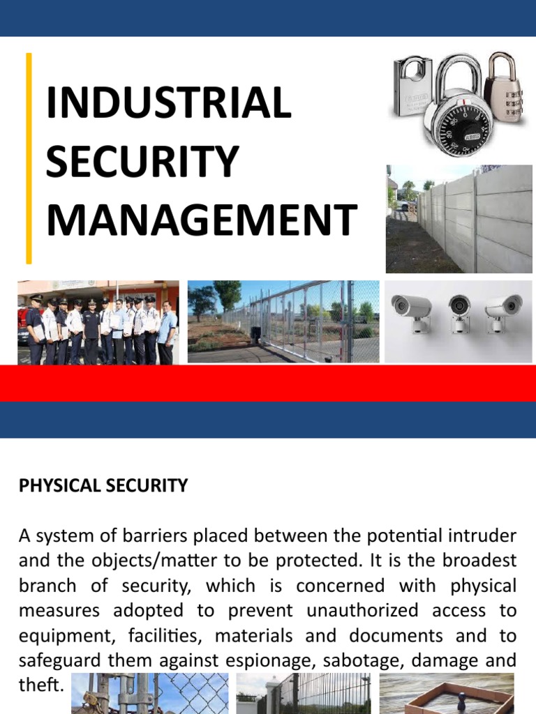 Industrial Security Management Presentation Lesson February 6 | PDF ...