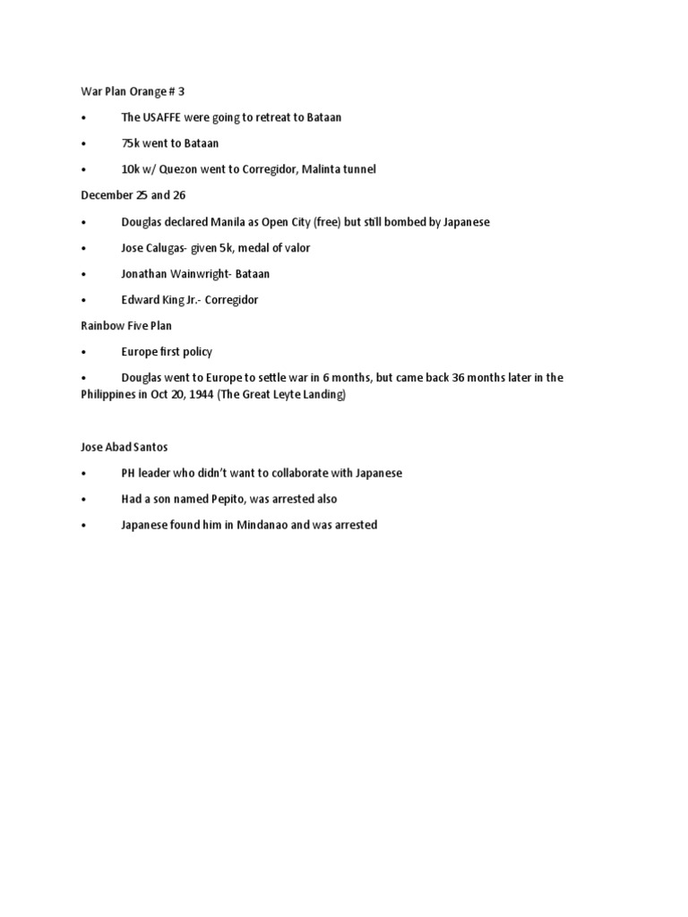 War Plan Orange | PDF