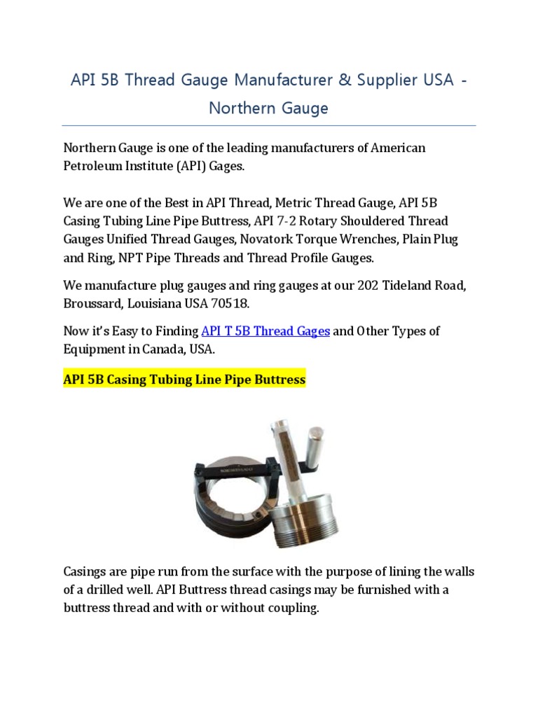 API 5B Thread Gauges | PDF