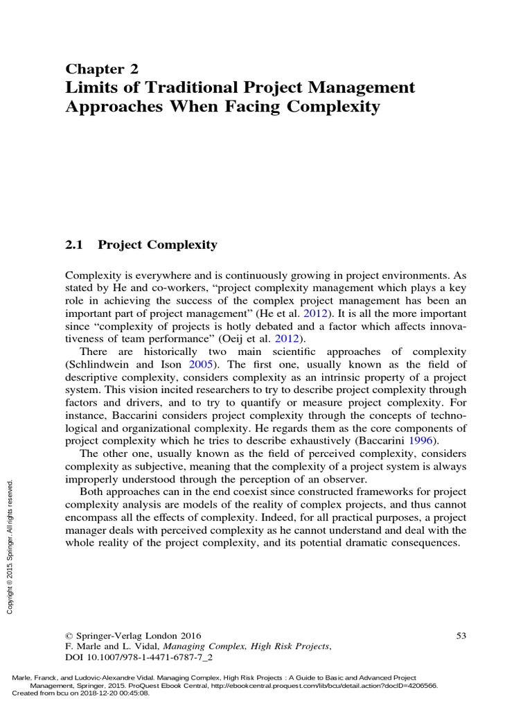 Limits of Traditional Project Management Approaches When Facing Complexity | PDF | Complexity ...