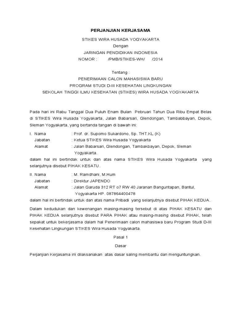 Form Mou SPMB | PDF