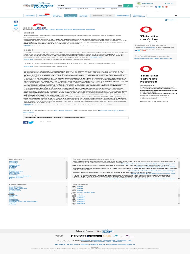 Codicil Legal Definition of Codicil | PDF | Will And Testament | Legal ...