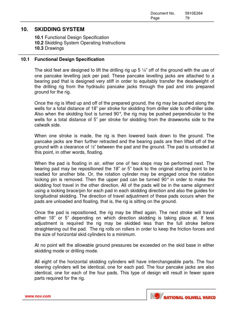 Skidding System | PDF | Drilling Rig | Manufactured Goods