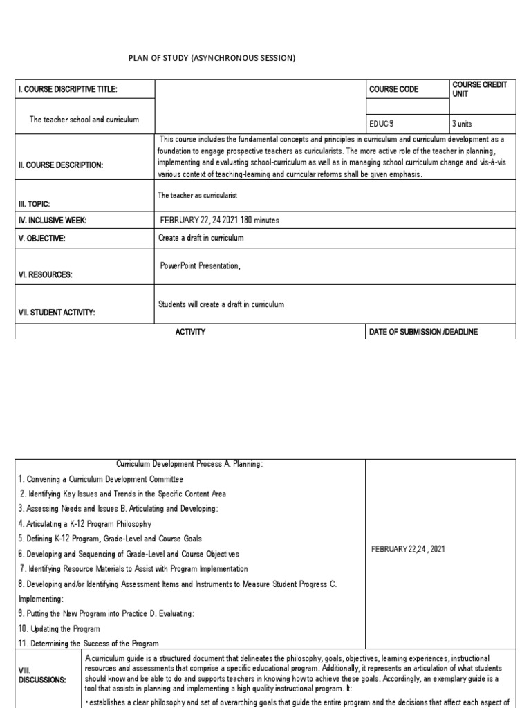 Curriculum Development for Teachers | PDF | Curriculum | Educational ...