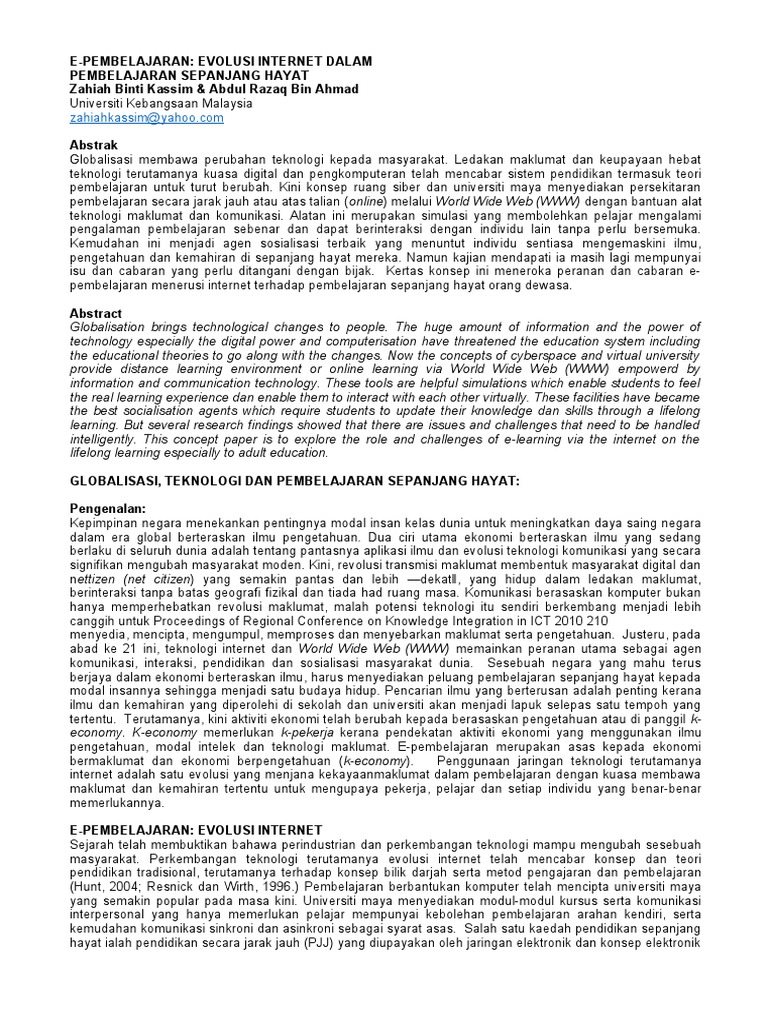 Pembelajaran Sepanjang Hayat | PDF