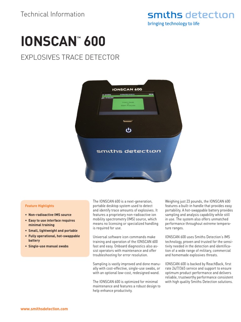 Ionscan 600: Explosives Trace Detector | PDF | Computer Engineering | Computing
