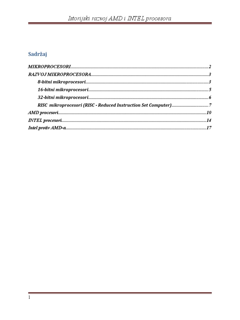 Intel I AMD Procesori | PDF