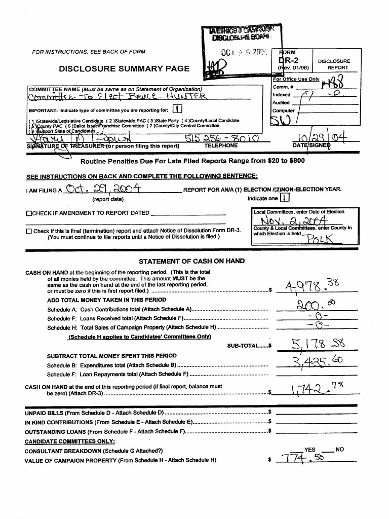 Disclosure Summary Page: - C - A CT | PDF | Political Action Committee ...