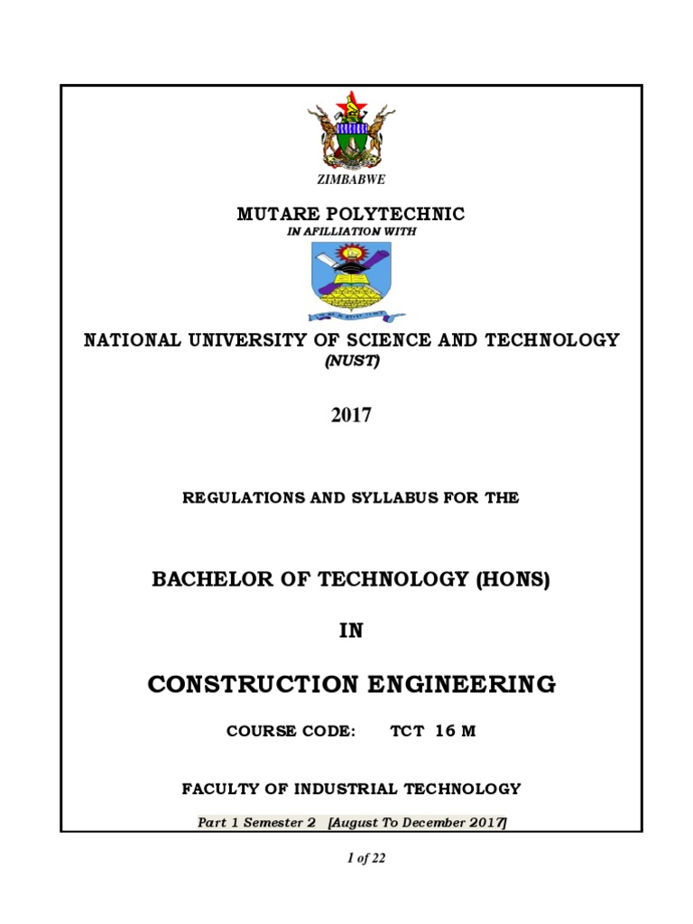 BTECH Construction Engineering Syllabus Semester 2 | PDF | Environmental Impact Assessment | Truss