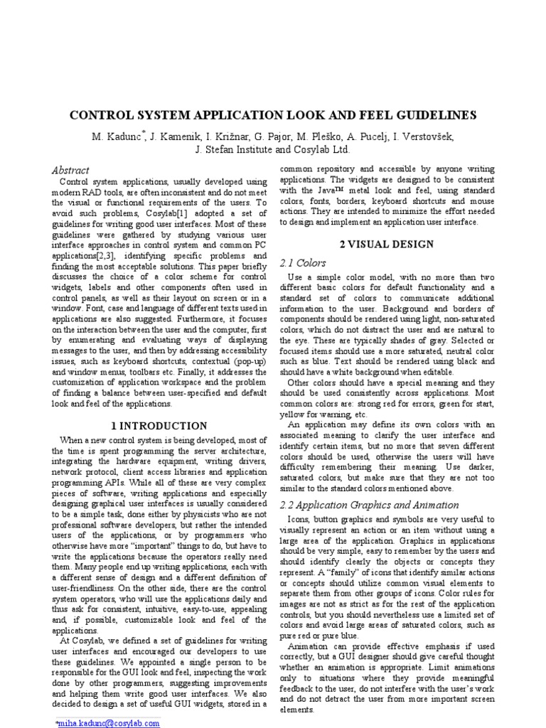 Control System Application | PDF | Widget (Gui) | Graphical User Interfaces