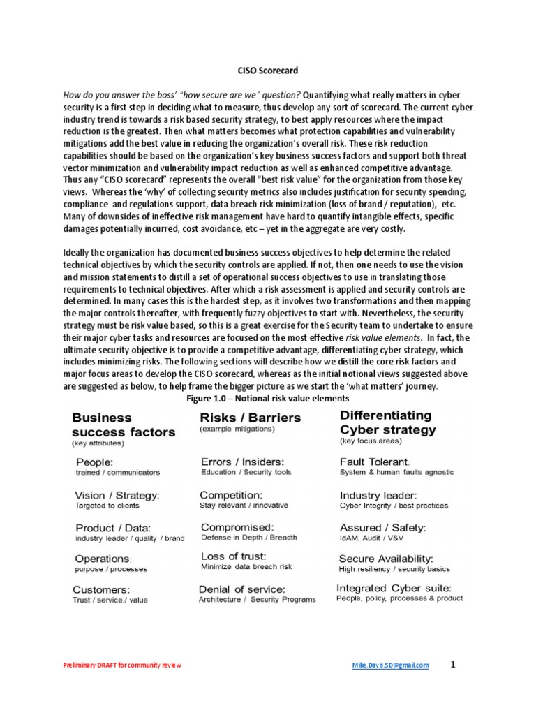 CISO Scorecard Example | PDF | Vulnerability (Computing) | Computer ...