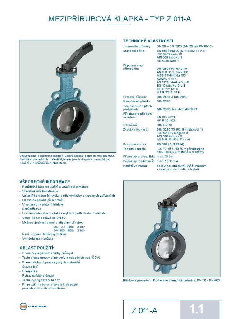 Ebro Gasabsperrklappe Technisches Datenblatt - CZ | PDF