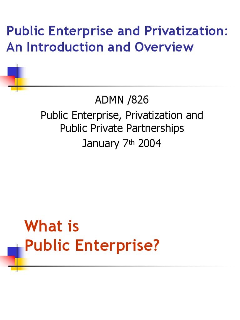 Public Enterprise | PDF | Privatization | State Owned Enterprise