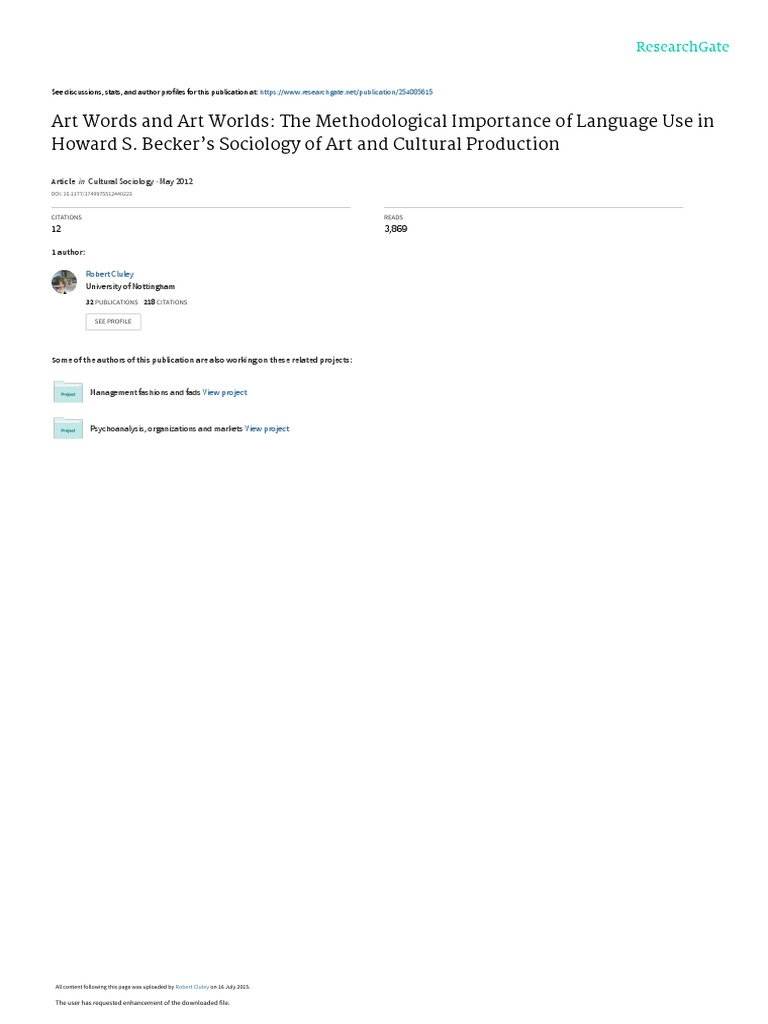 Howard Becker | PDF | Sociology | Analysis