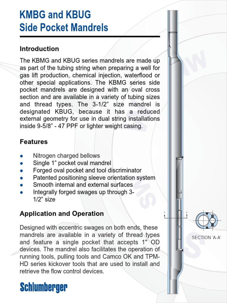 KMBG and Kbug Side Pocket Mandrels: Section 'A-A' | PDF
