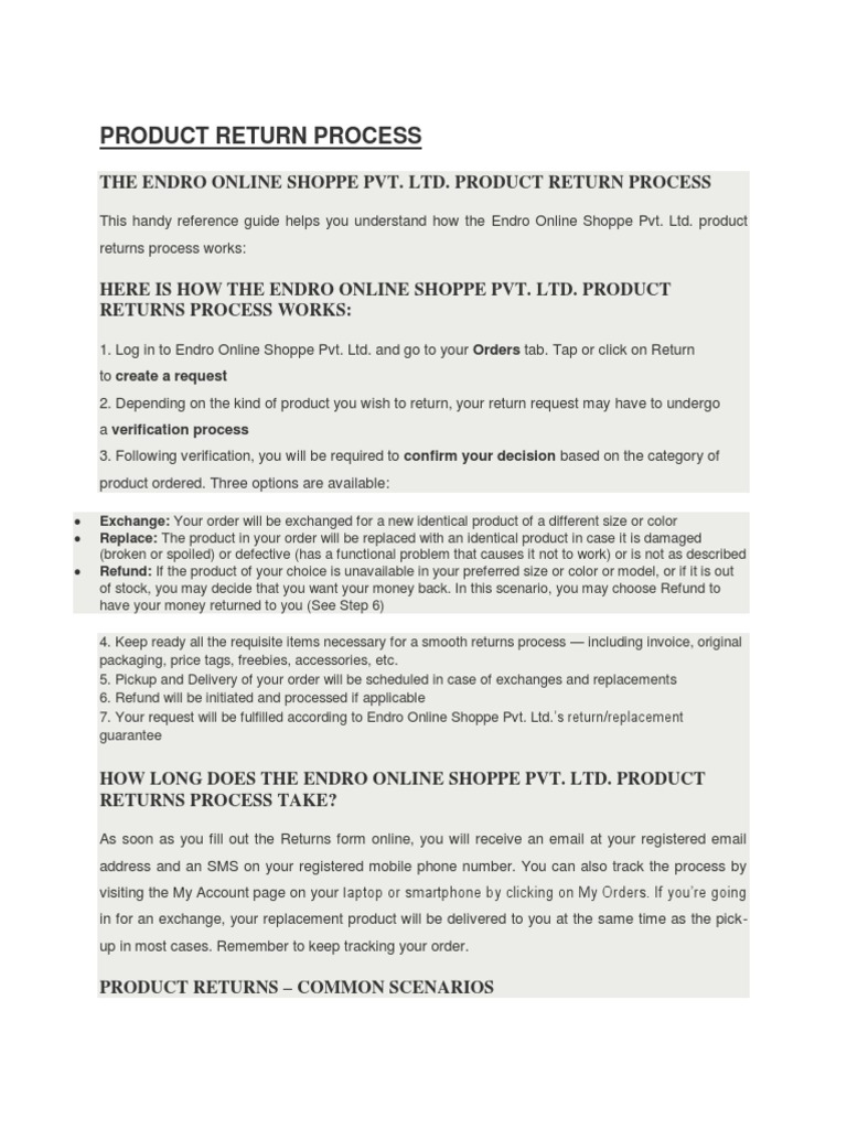 Product Return Process | Download Free PDF | Debit Card | Business