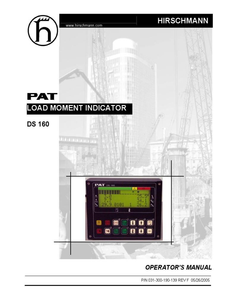 Hirschmann: Operator'S Manual | PDF | Crane (Machine) | Switch