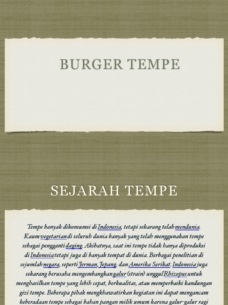 Cara Pembuatan Burger Tempe | PDF