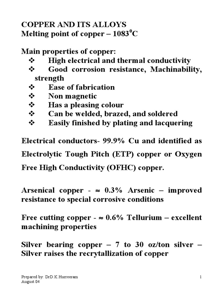 Copper Alloy Notes | PDF | Bronze | Brass