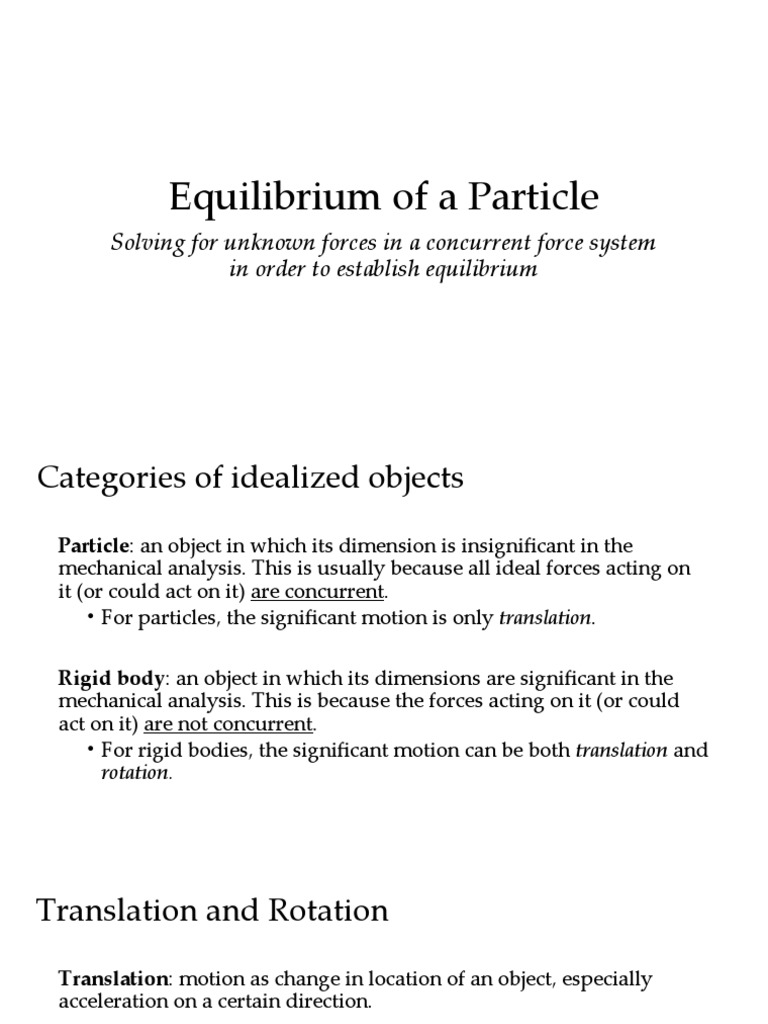 2 - Equilibrium of Particle in 2D | PDF | Force | Acceleration