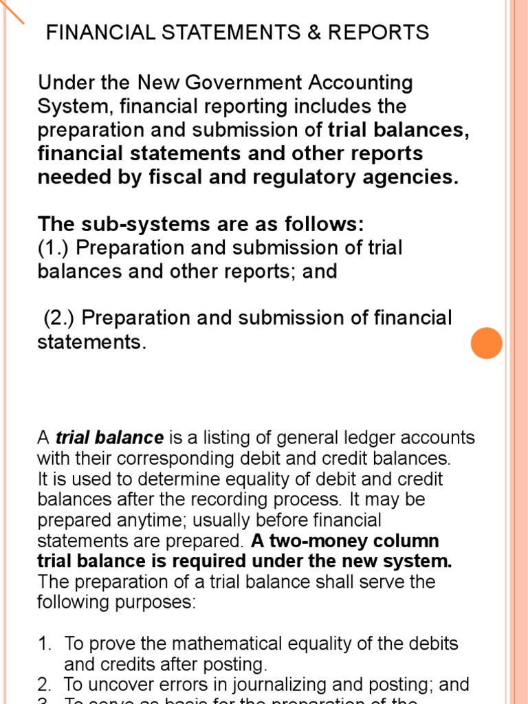 Trial Balance and FS | PDF | Debits And Credits | Financial Statement