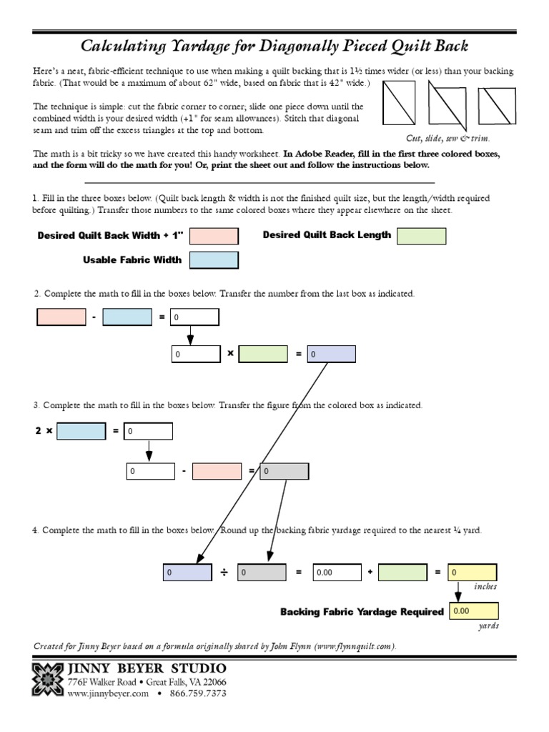 Diagonal Backing Worksheet | PDF