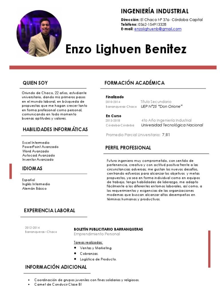 Curriculum Vitae Enzo | PDF | La naturaleza humana | Business