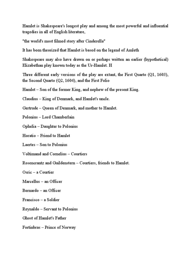 Hamlet Quiz | PDF | Hamlet | Plays Based On European Myths And Legends