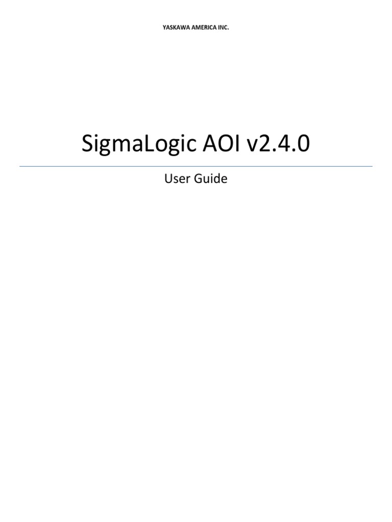 SigmaLogic AOI User Guide - v2 - 4 - 0 | PDF | Parameter (Computer Programming) | Servomechanism