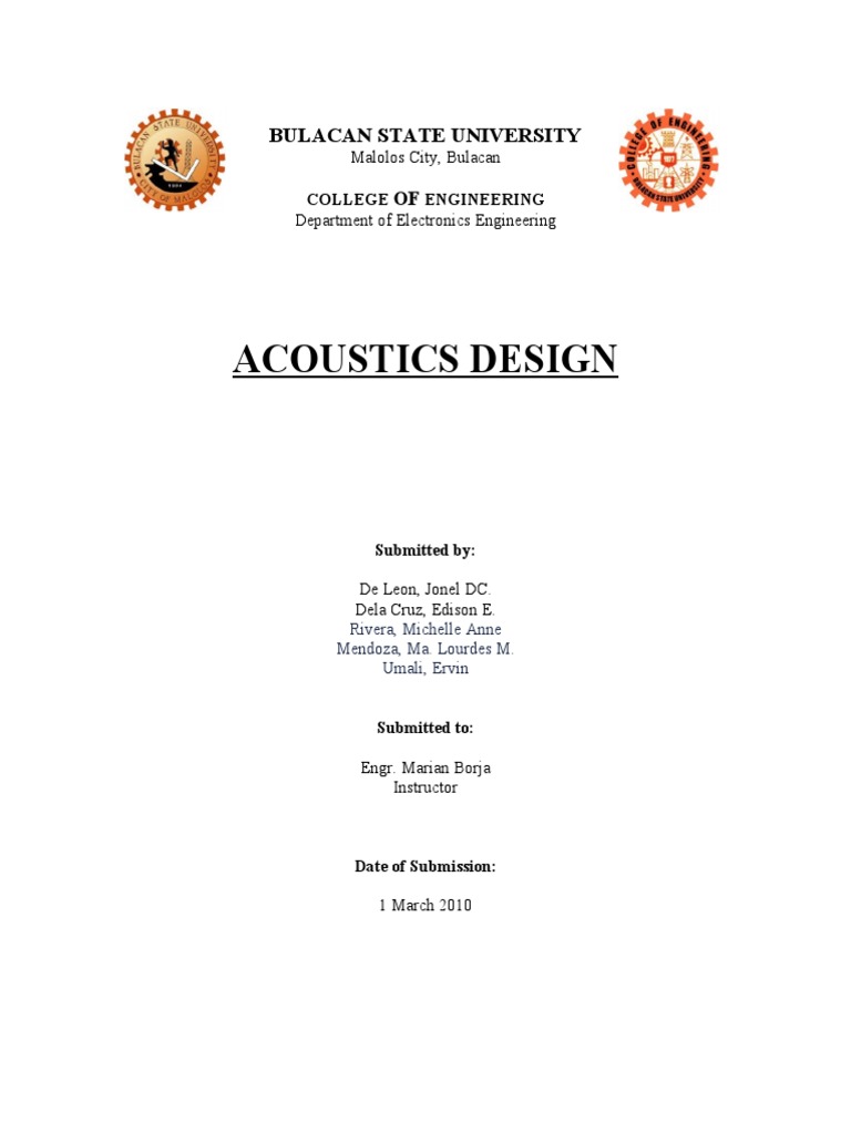 Acoustics Design Report for Classroom | PDF | Oscillation | Components