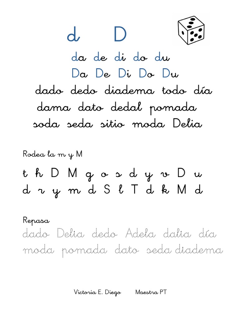 Letra D Lectoescritura | PDF