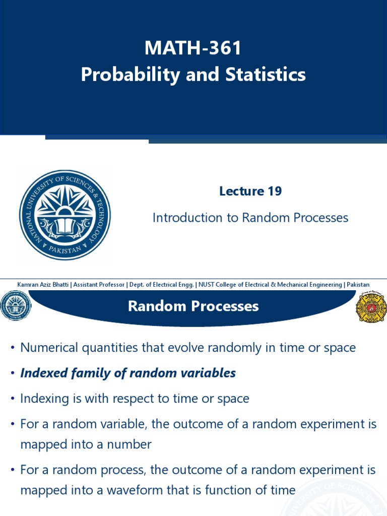 Week 10 - Introduction To Random Processes | PDF | Stationary Process ...
