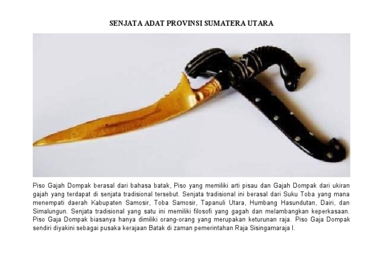 Senjata Piso Gaja Dompak Batak | PDF