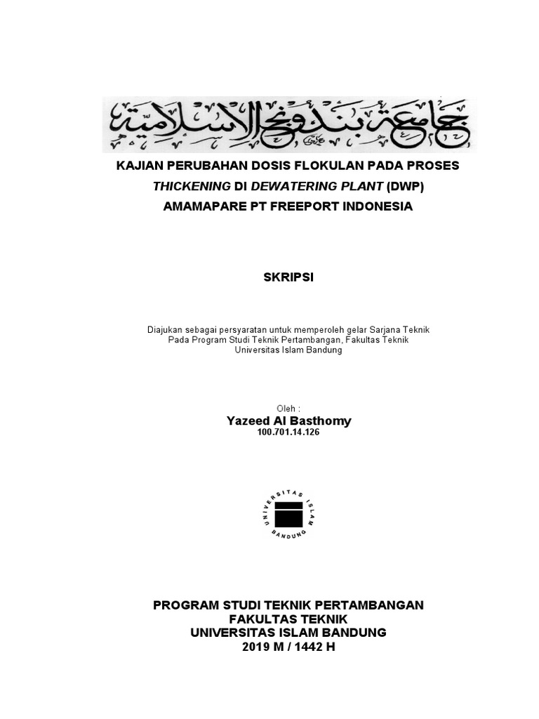 Dosis Flokulan Optimal di DWP PTFI | PDF | Sains & Matematika ...