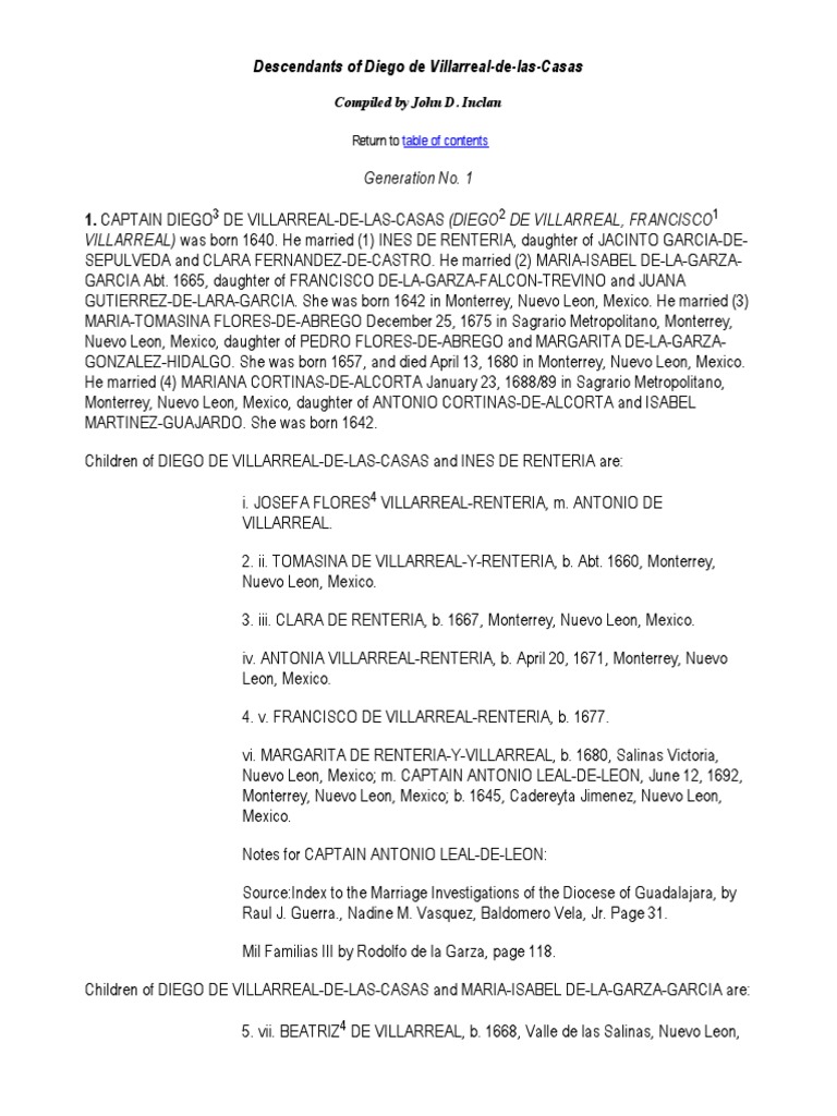 Villarreal Family Lineage Overview | PDF | Mexico