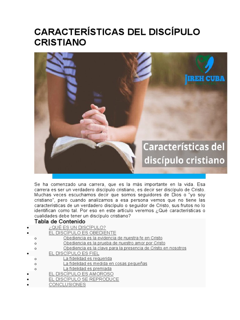 Características Del Discípulo Cristiano | PDF | Jesús | Cristo (título)
