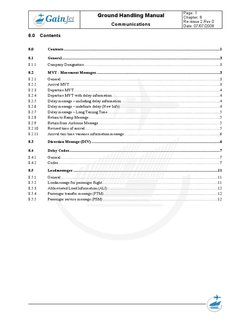 Communications Protocols for Aircraft Movement and Delay Messages | PDF ...