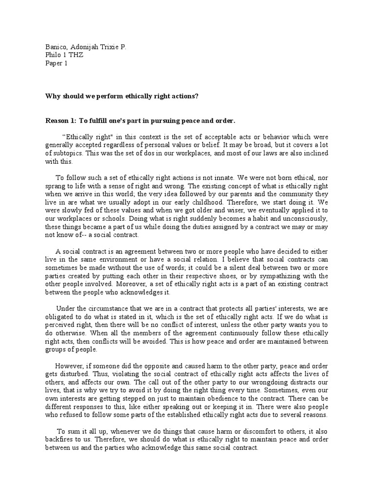 Philo 1 Paper 1 | PDF | Id | Social Psychology