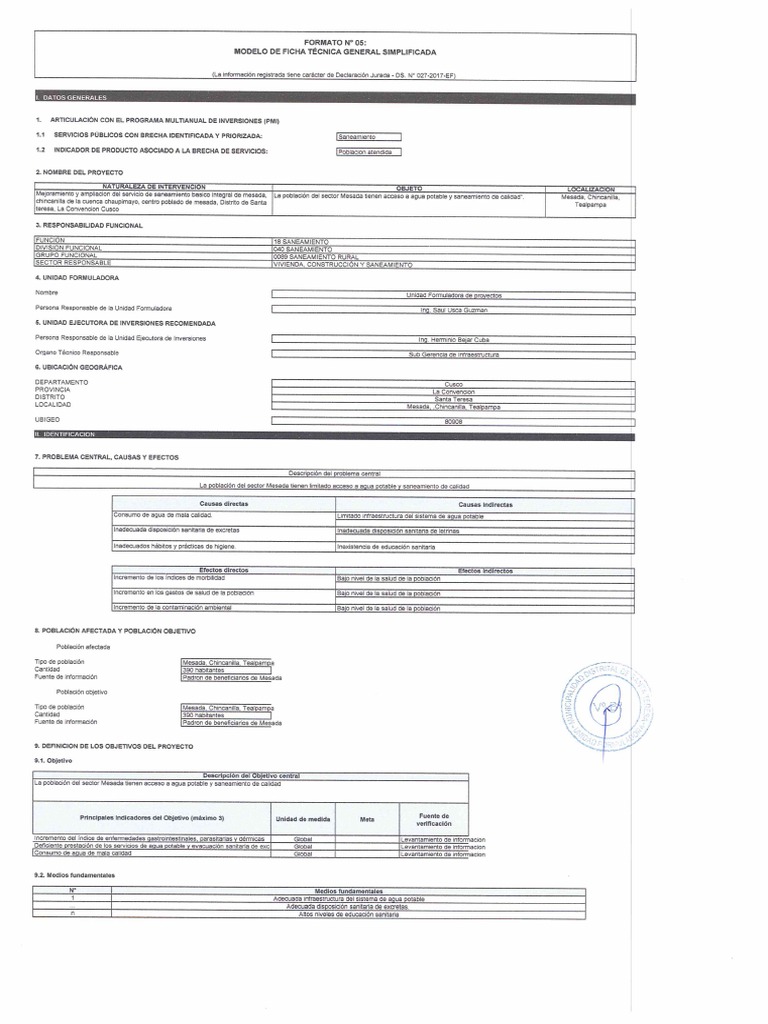 Ficha Técnica Simplificada-Formato 5 | PDF